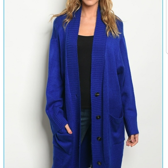 Sweaters | Royal Blue Knit Cardigan | Poshmark